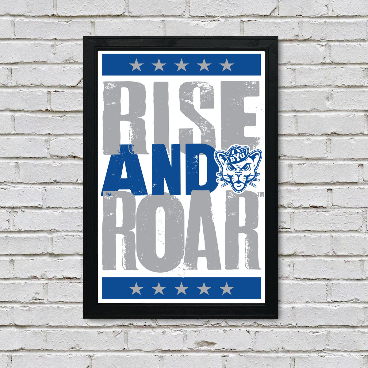 BYU Cougars Rise and Roar Letterpress Poster Art Print - 13x19 ...