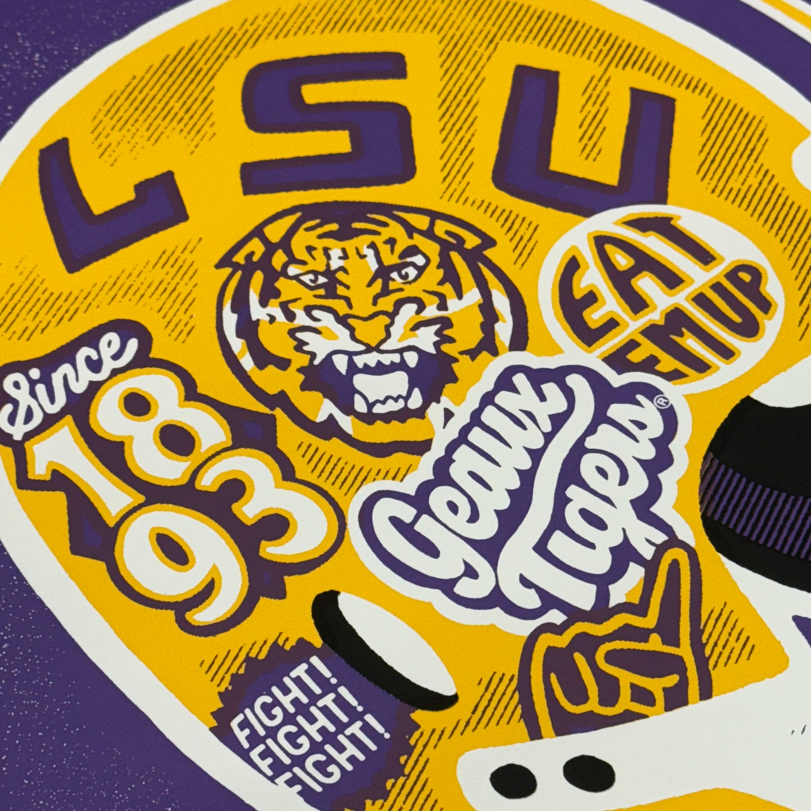 Limited Edition LSU Tigers Vintage Helmet Poster - Artist Series 13x19 ...