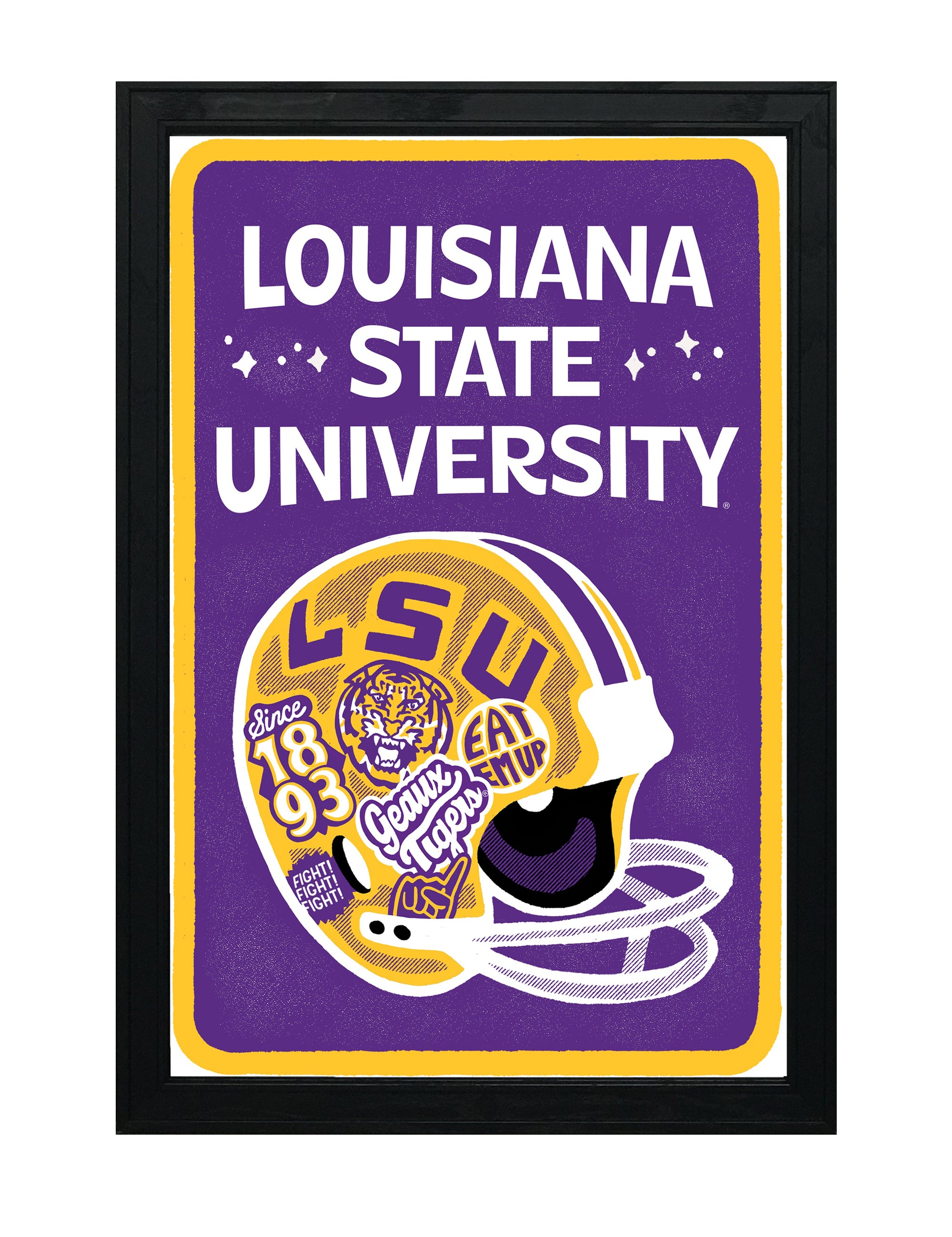 Limited Edition LSU Tigers Vintage Helmet Poster - Artist Series 13x19 ...