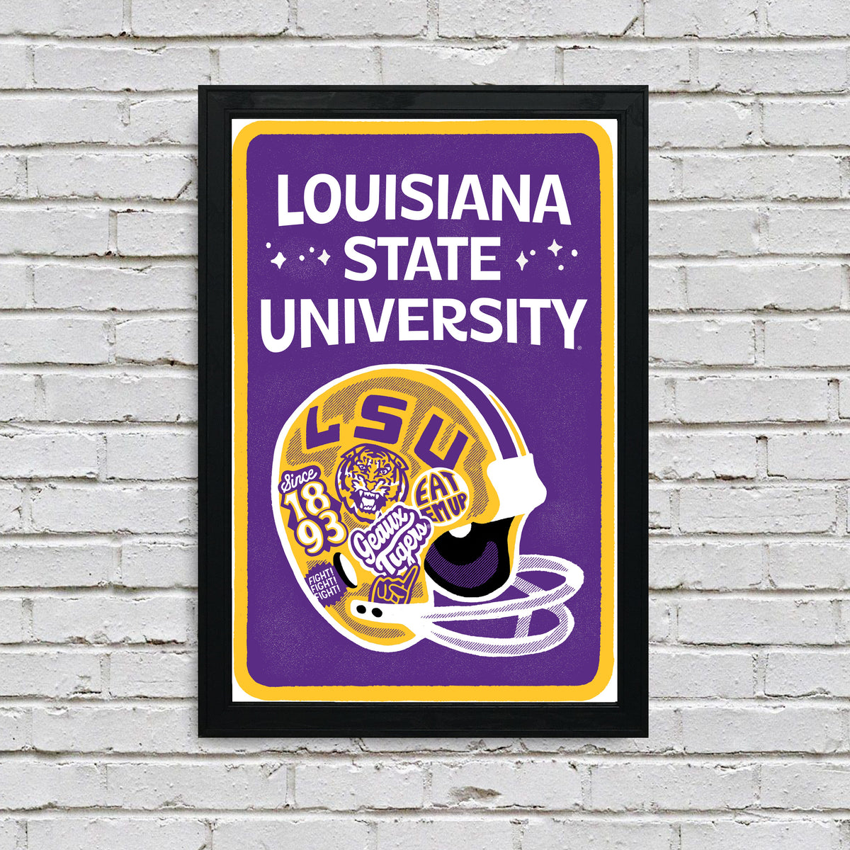 Limited Edition LSU Tigers Vintage Helmet Poster - Artist Series 13x19 ...