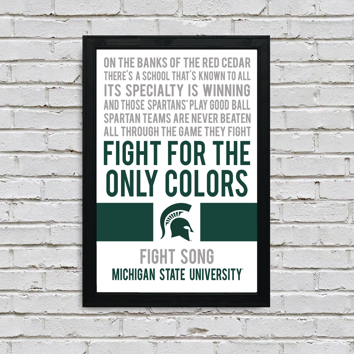 Limited Edition Michigan State Fight Song Poster - Fight For The Only ...