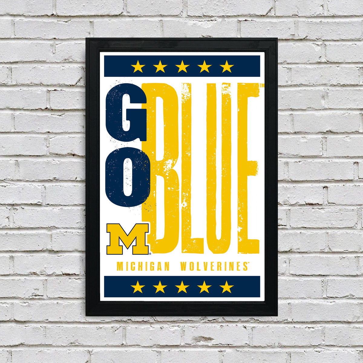 Limited Edition Michigan Wolverines Go Blue Letterpress Poster 13x19 ...